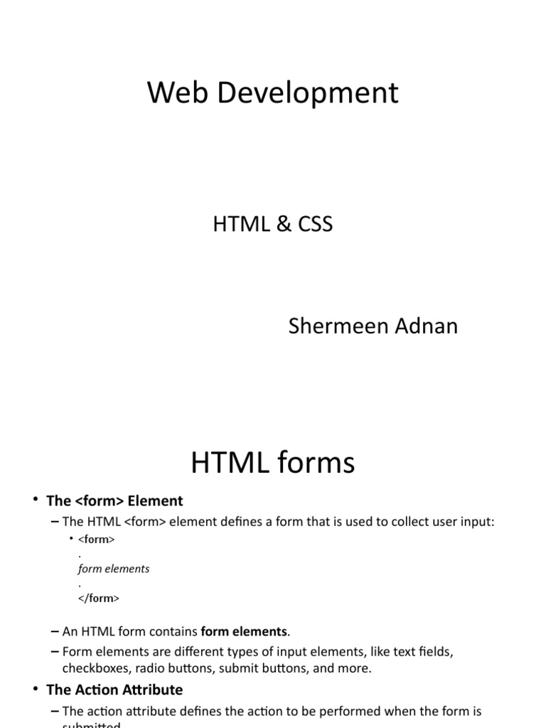 HTML Form Elements Guide | PDF | Hypertext Transfer Protocol | Html