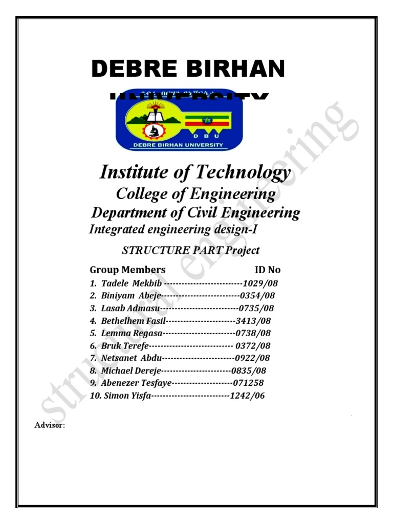 Debre Birhan University: Institute of Technology | PDF | Beam (Structure) | Bending