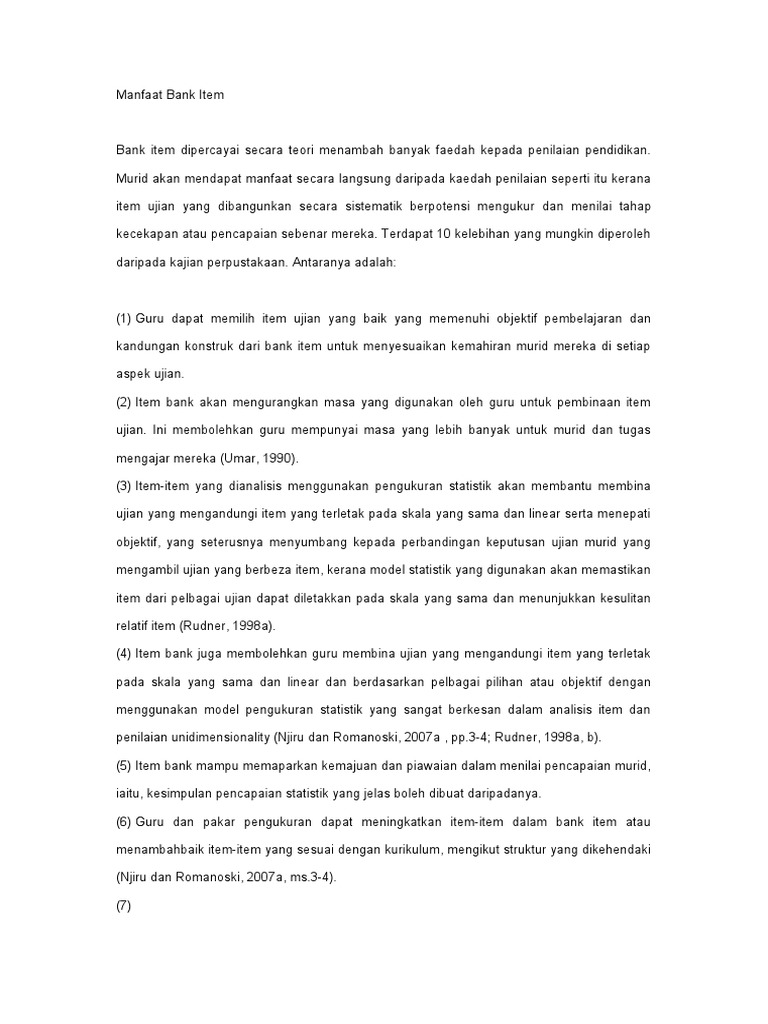 Manfaat Bank Item | PDF