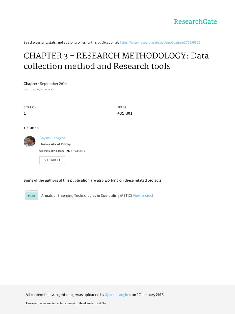 Chapter 3 - Research Methodology: Data Collection Method and Research ...