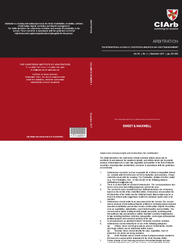 Arbitration: Arbitration Is A Leading International Journal in The ...