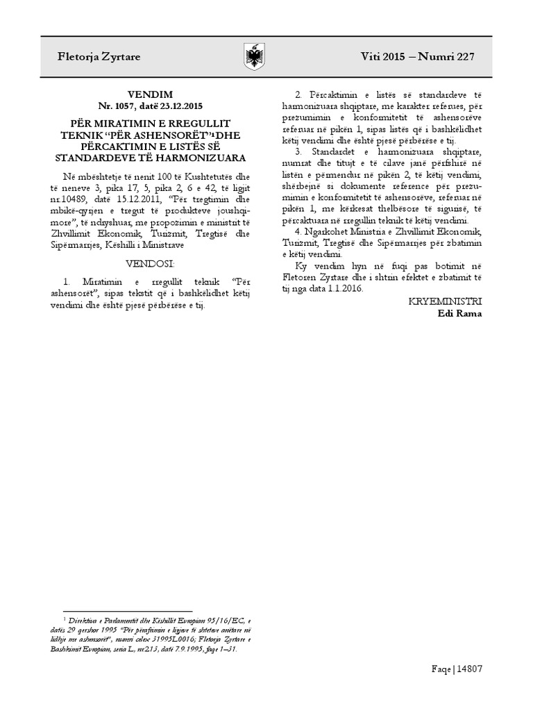 VKM nr.1057 Datë 23.12.2015 | PDF