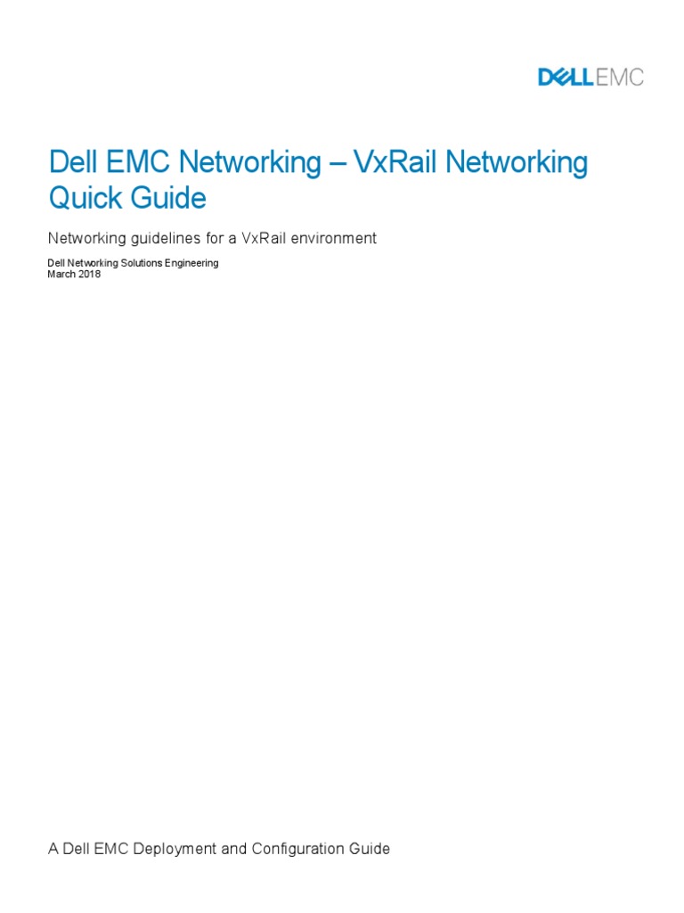 Dell Emc Networking - Vxrail Networking Quick Guide | PDF | Network ...
