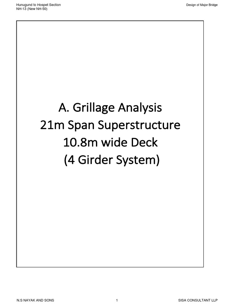 ANALYSIS OF RCC Girder - 20m Span | PDF | Beam (Structure) | Deep ...