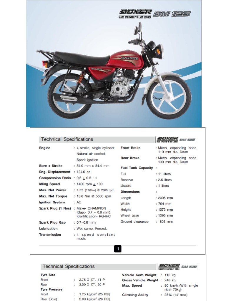 Boxer bm125 Leaflet | PDF