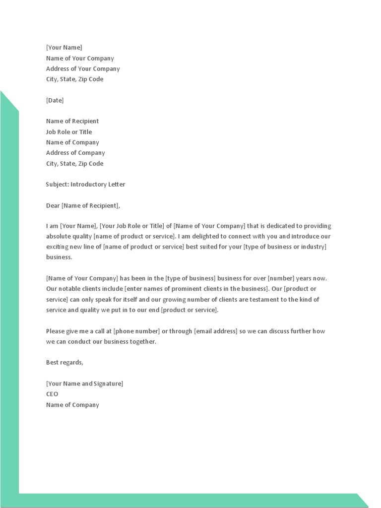 Business Introduction Letter 34 | PDF