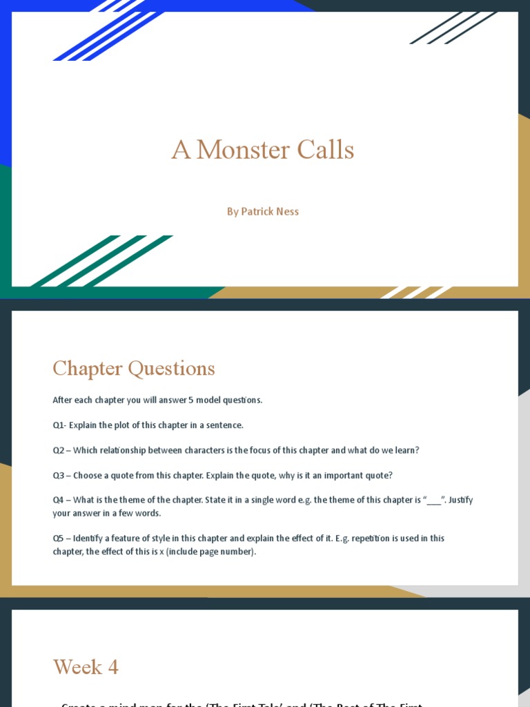 Chapter Analysis for A Monster Calls | PDF