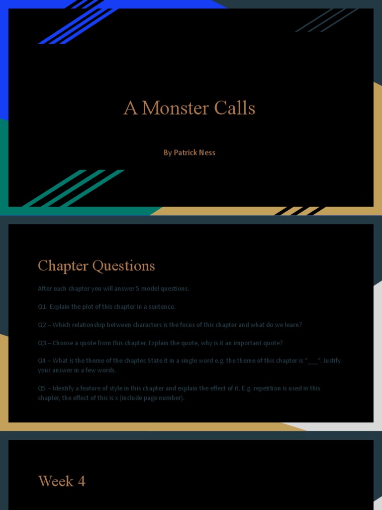 A Monster Calls Chapter Questions | PDF | Language Arts & Discipline