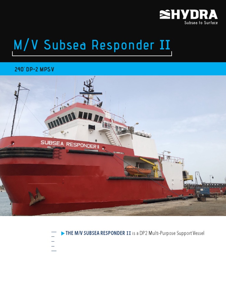 HYDRA - MVSubsea Responder II - 050919 - HR PDF | PDF | Shipping ...