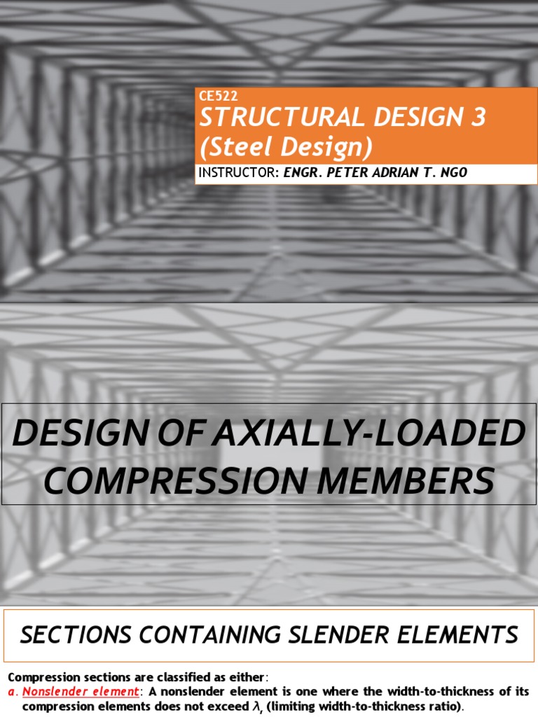Ce522-Sections Containing Slender Element | PDF | Buckling | Column