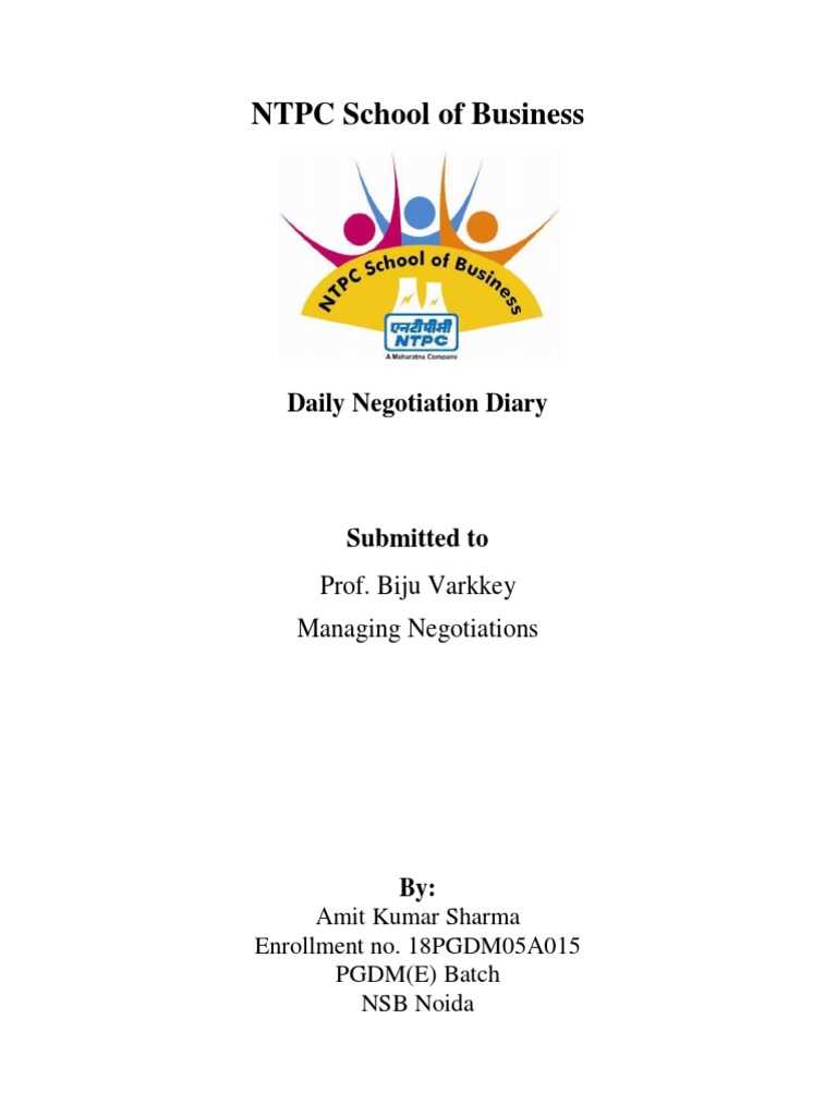 Amit Kumar Sharma (A015) Negotiation Diary | PDF | Negotiation | Landlord