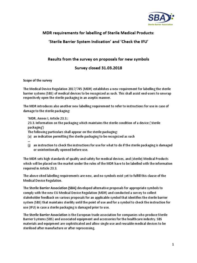 MDR Symbols Survey Results | PDF | Medical Device | Packaging And Labeling