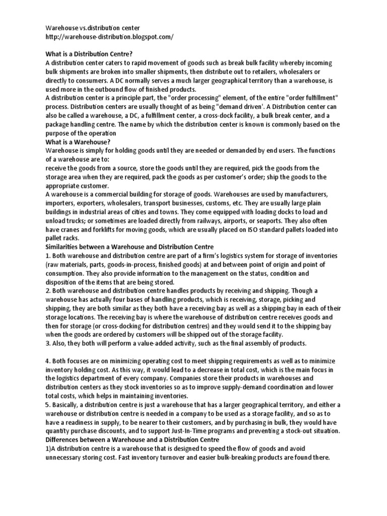 Understanding the Key Differences Between Warehouses and Distribution ...