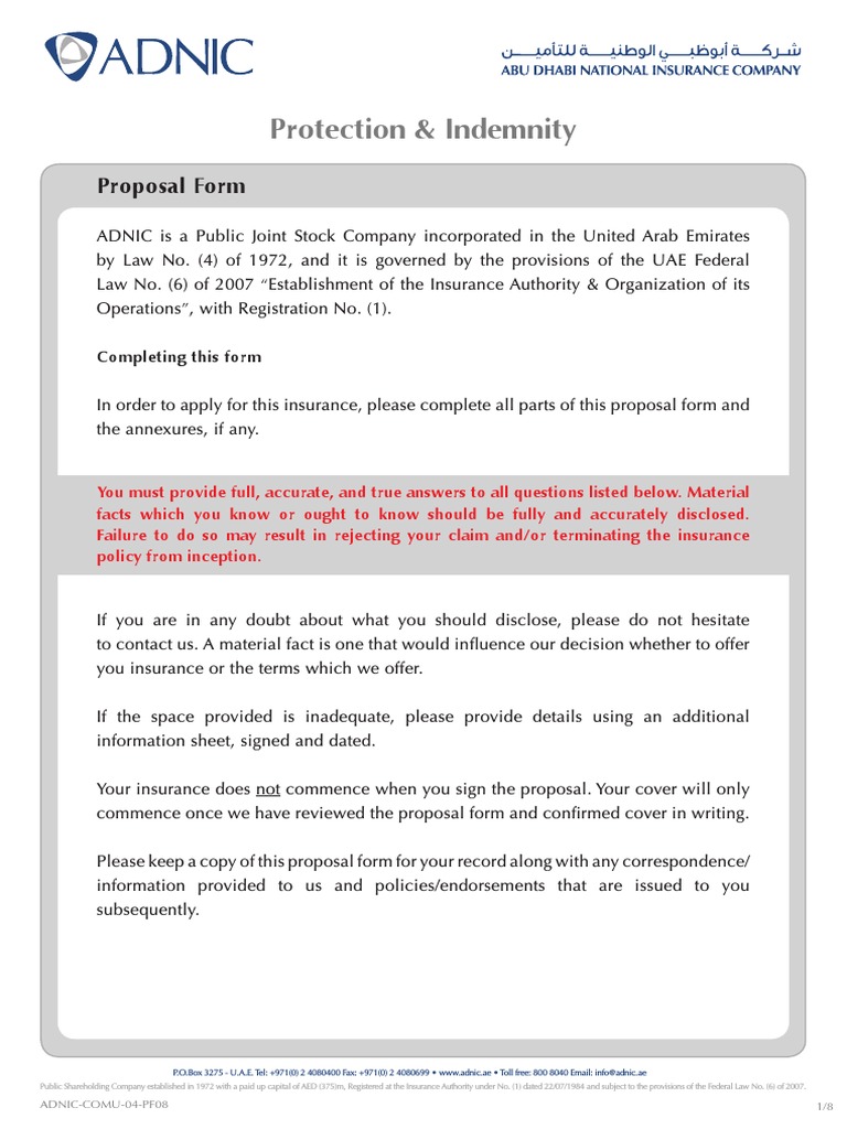 Claimander Insurance Proposal Form | PDF | Insurance | Business Law
