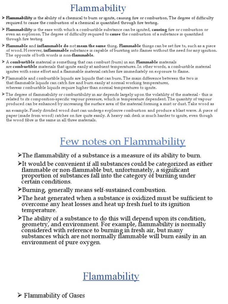 Understanding Flammability: Factors that Determine a Substance's ...