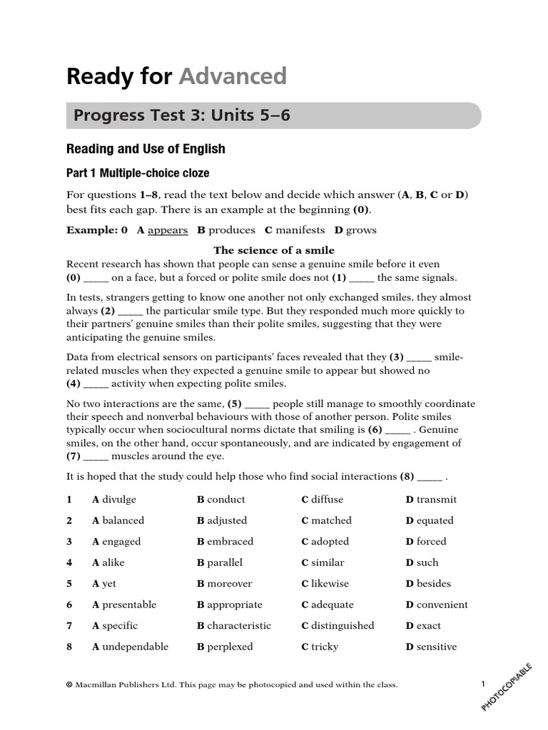 Ready For Advanced Test 3 | PDF | Tourette Syndrome