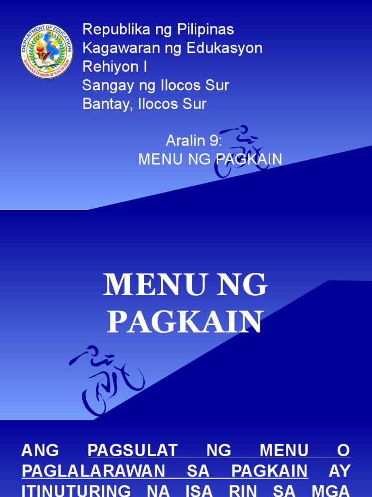 9 Menu NG Pagkain | PDF