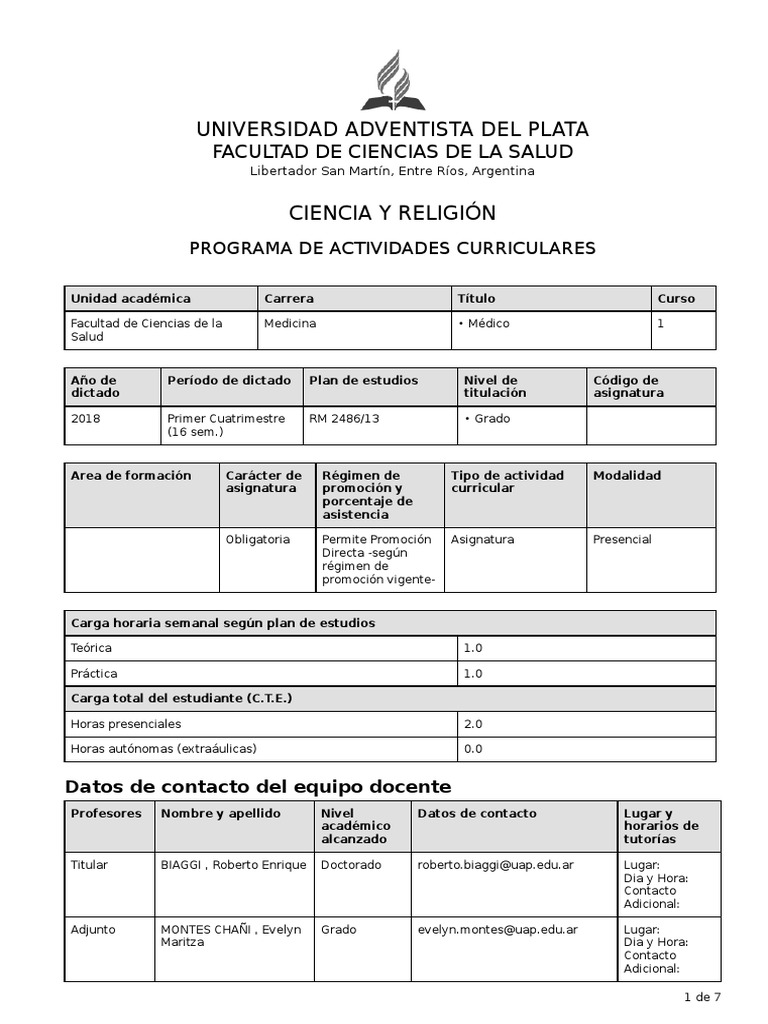 Pac Medico Cienciareligion2018 | PDF | Creacionismo | Evolución