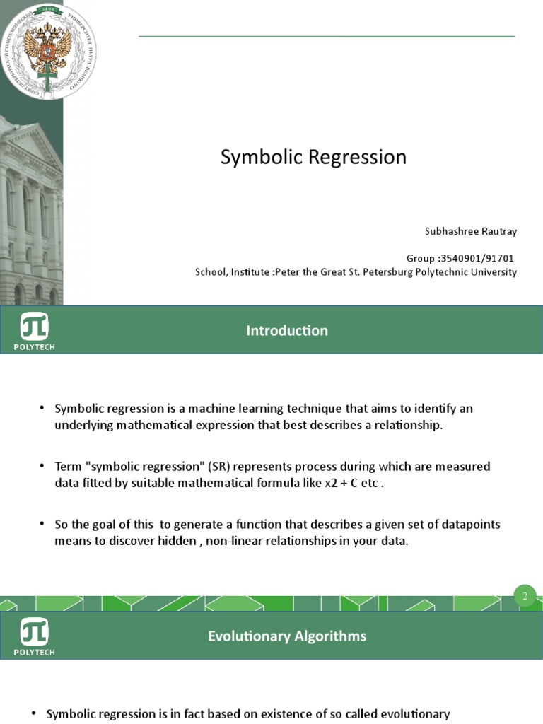 Symbolic Regression | PDF | Regression Analysis | Logistic Regression