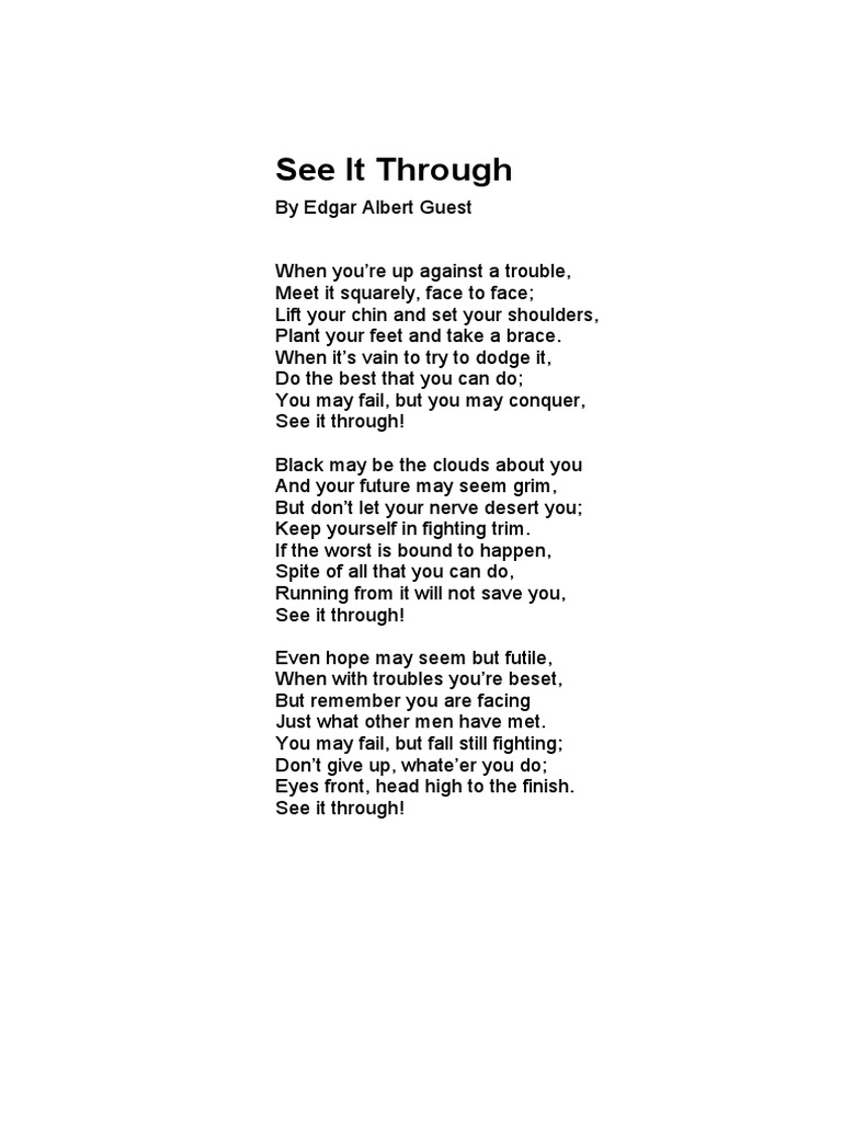 Poem See It Through PDF | PDF