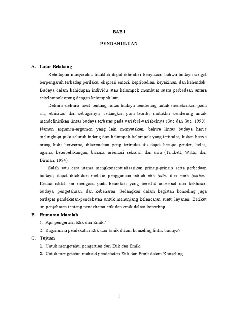 Makalah Etik Dan Emik | PDF | Filsafat