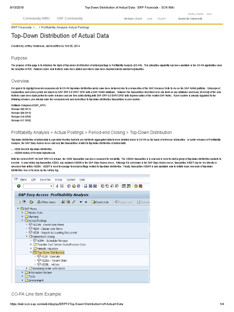 Top-Down Distribution of Actual Data - ERP Financials - SCN Wiki | PDF ...