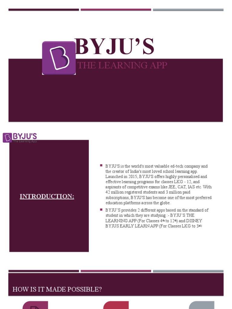 Overview of BYJU'S Learning App | PDF | Mobile App | Data Analysis