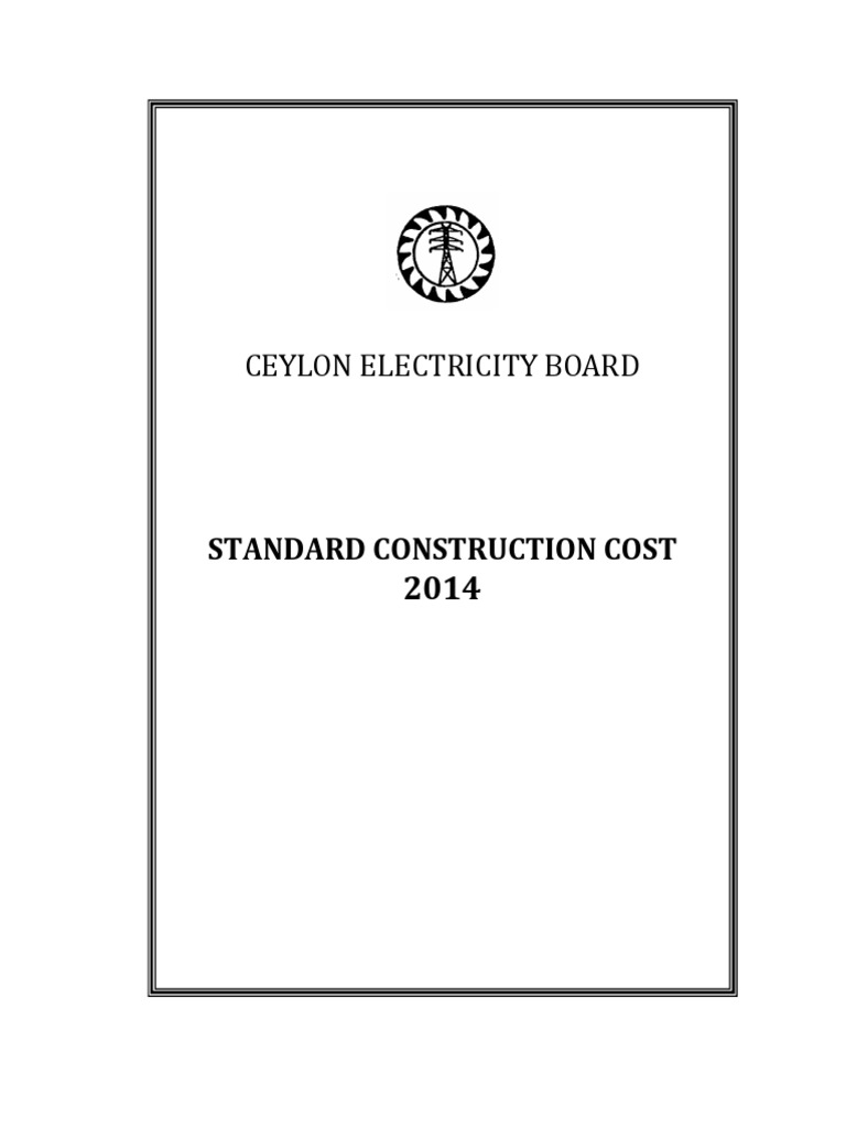 CEB Standard Construction Costs 2014 | PDF | Electrical Substation ...