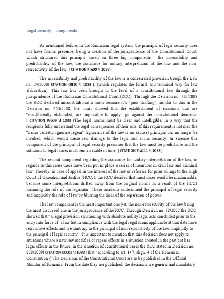 Legal Security - Components: (CITATION Pre09 /L 1033) | PDF ...