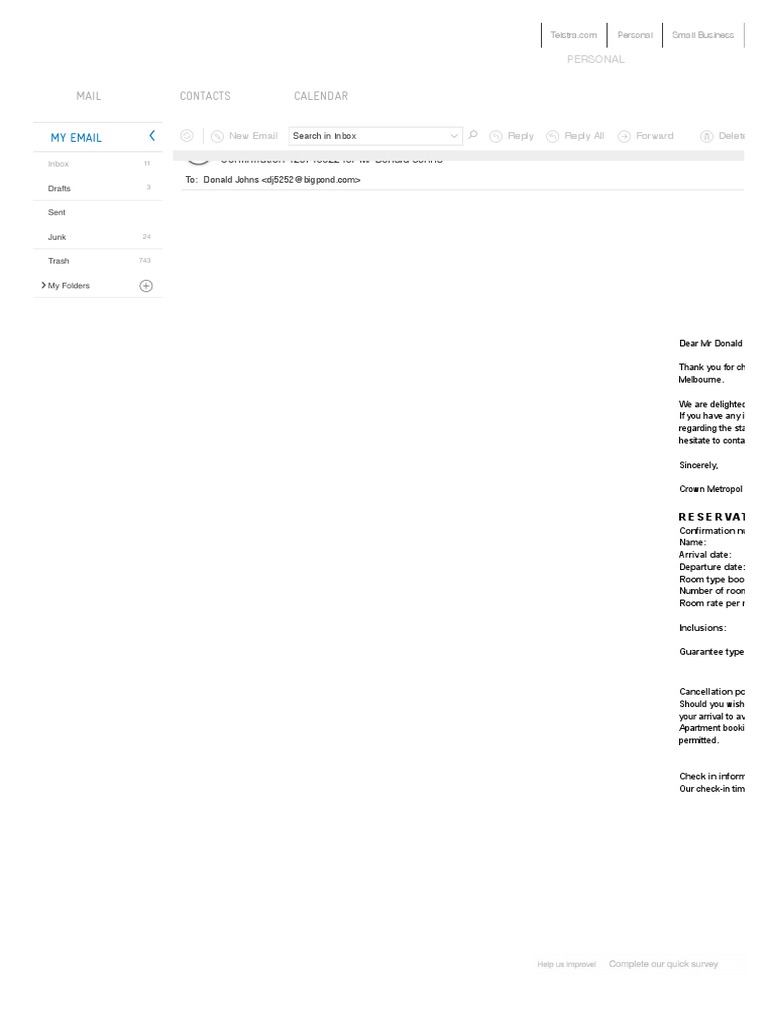 Inbox (11) - JANET - Telstra Mail - Ps | PDF | Network Service | Email