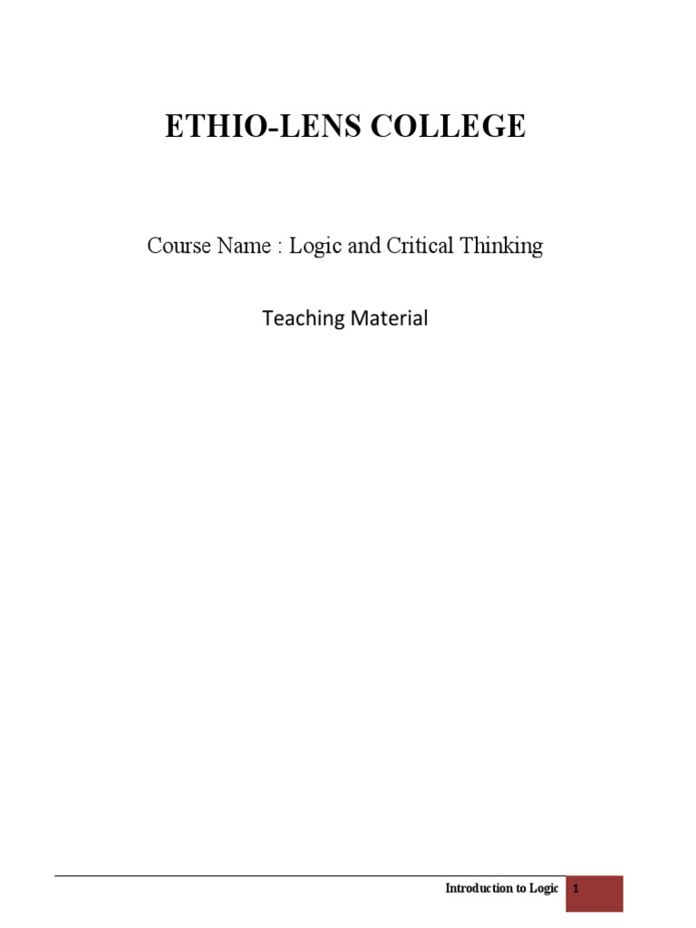 Critical Thinking Module | PDF | Critical Thinking | Argument