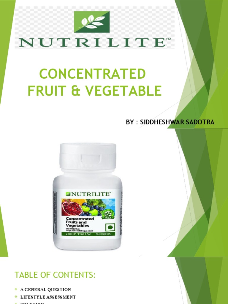Nutrilite Concentrated Fruit and Vegetables | PDF | Vegetables ...