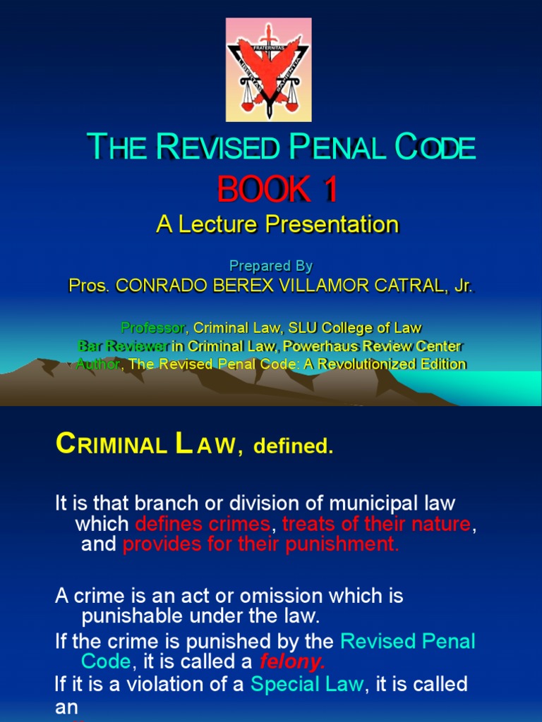 Revised Penal Code Book 1 | PDF | Crime & Violence | Crime Thriller