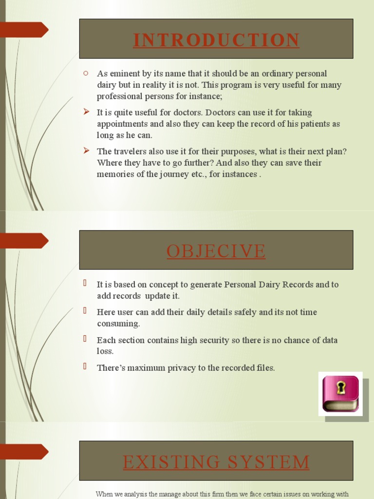 Password Protected Personal Diary Management System | PDF