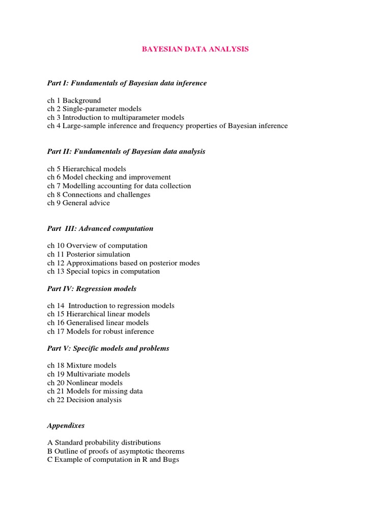 Bayesian Data Analysis Overview | PDF | Teaching Methods & Materials