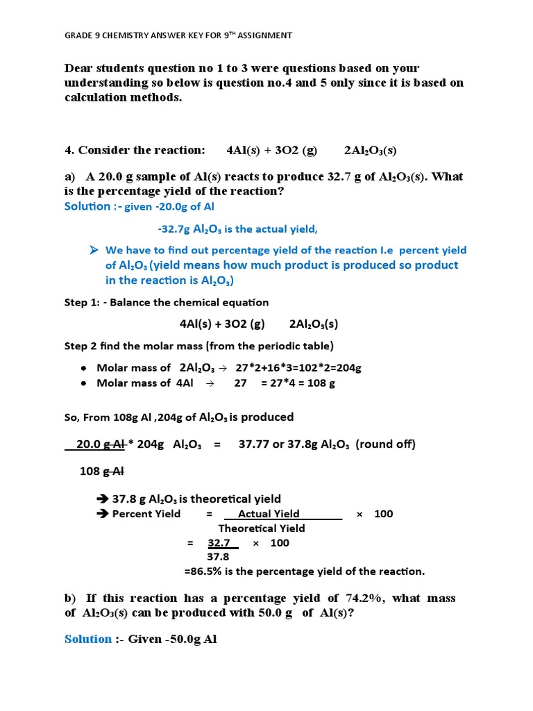 Answer Key 9th Assignment | PDF | Sodium Chloride | Sodium