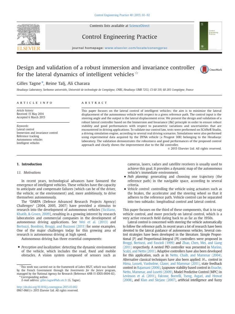 Control Engineering Practice: Gilles Tagne, Reine Talj, Ali Charara ...