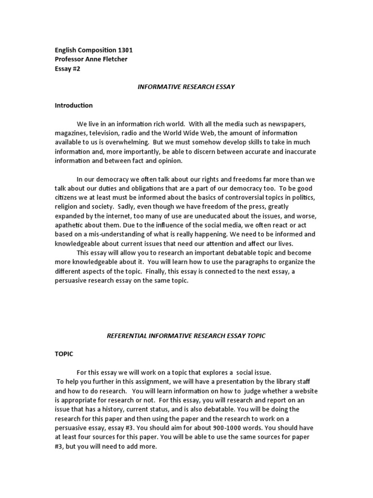 Informative Research Essay Guide | PDF | Essays | Paragraph