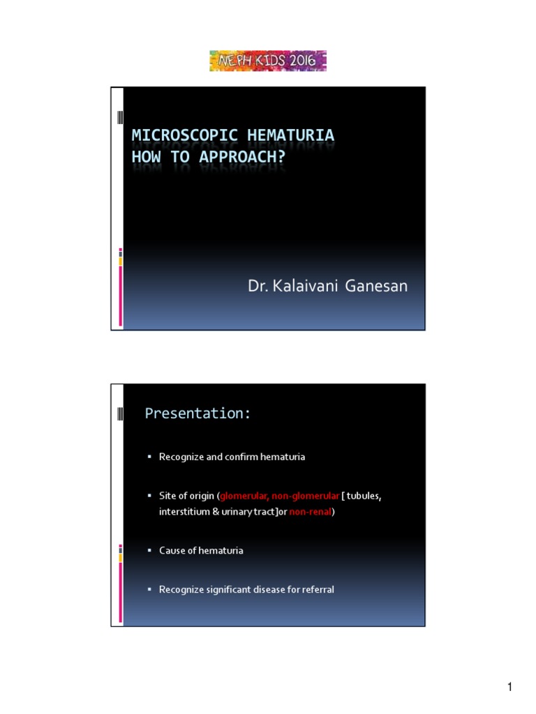 Microscopic Hematuria-How To Approach | PDF | Kidney Disease | Kidney