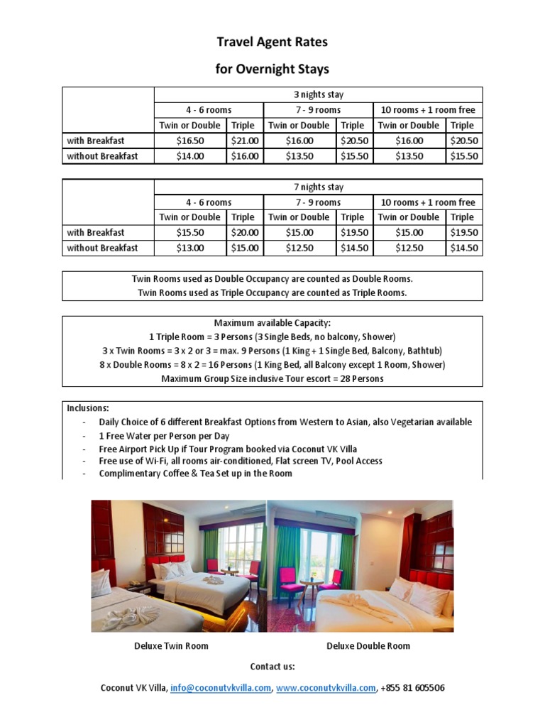 Travel Agent Rates | PDF | Leisure | Business