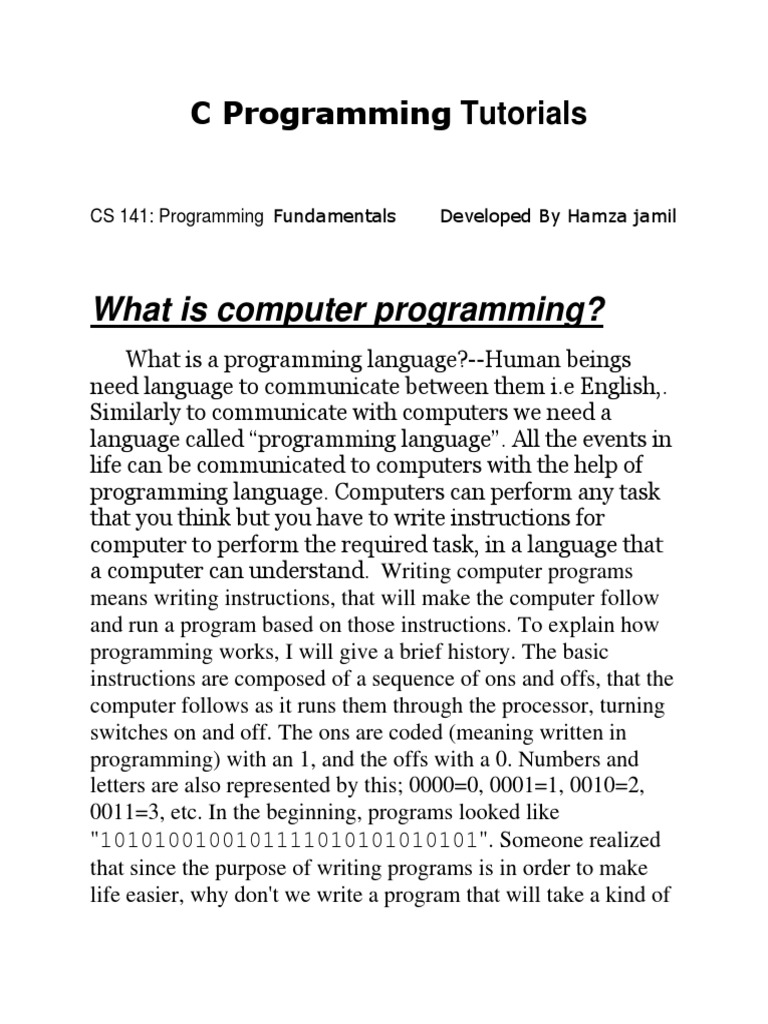What Is Computer Programming? | PDF | Source Code | Computer Programming