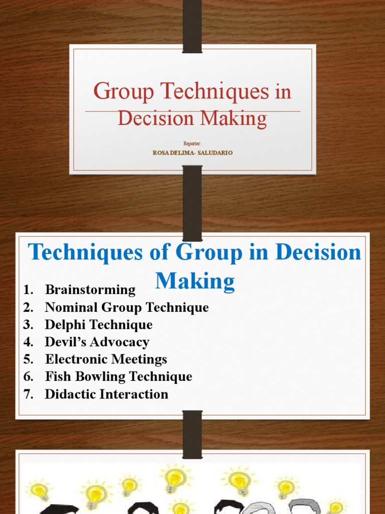 Group Techniques: in Decision Making | PDF | Brainstorming ...