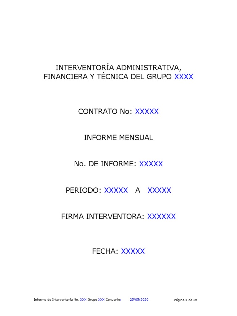 Informe Mensual de Interventoría de Obra | PDF | Business | Science
