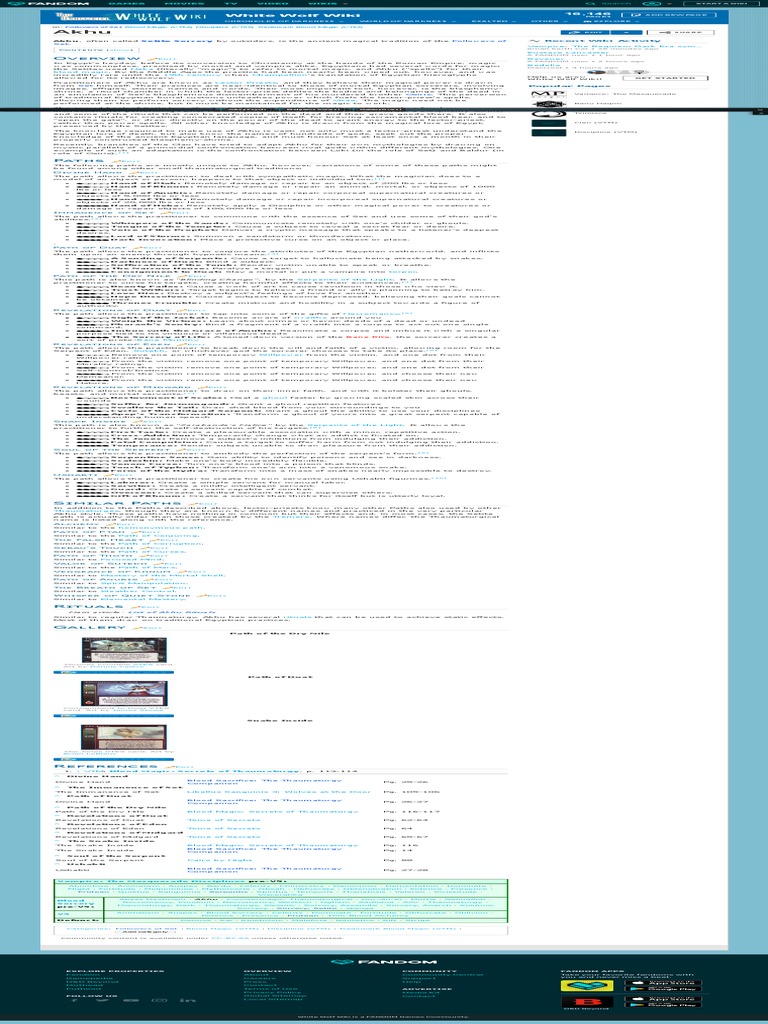 The Masquerade - Akhu - Setite Sorcery | PDF