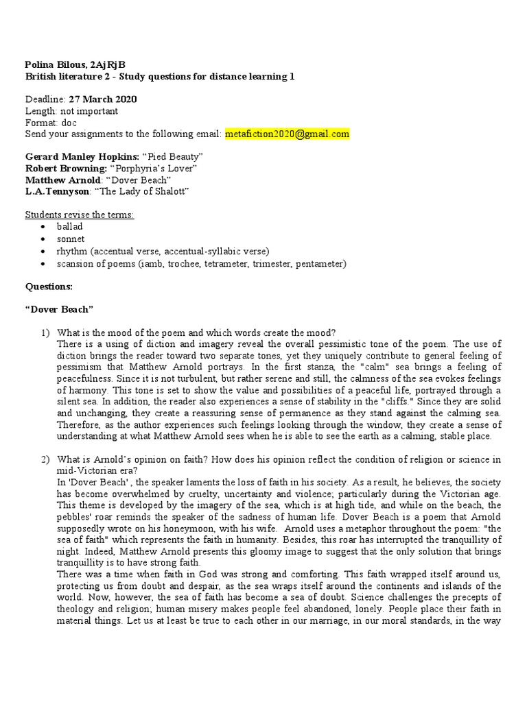 British Lit Study Guide | PDF | Poetry