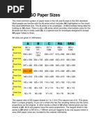 A Series Paper Sizes Overview | PDF | Stationery | Reference