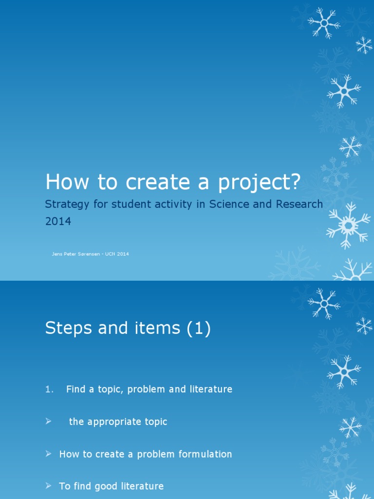 How To Create A Project?: Strategy For Student Activity in Science and ...