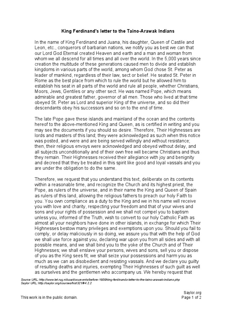 King-Ferdinand's Letter | PDF | Saint Peter | Catholic Church