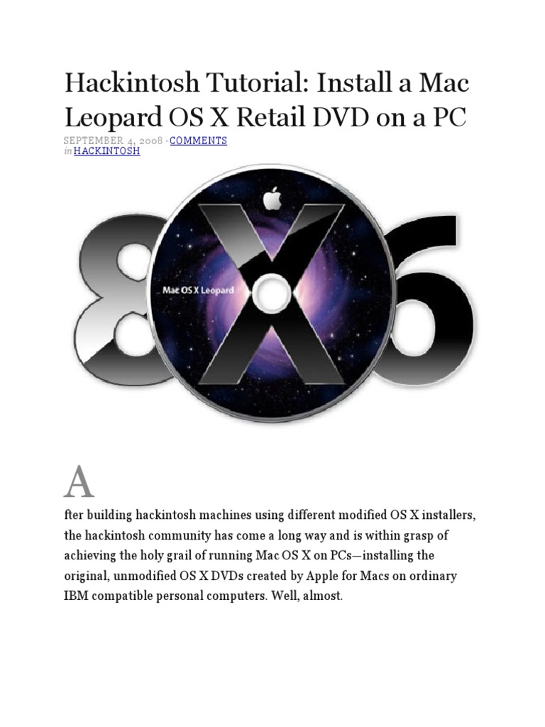 Install Leopard On A PC PDF | PDF | Booting | Computing Platforms