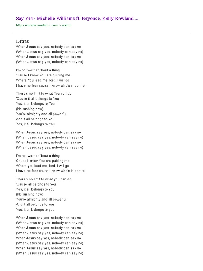 When Jesus Say Yes - Buscar Con Google | PDF | Songs | Pop Music